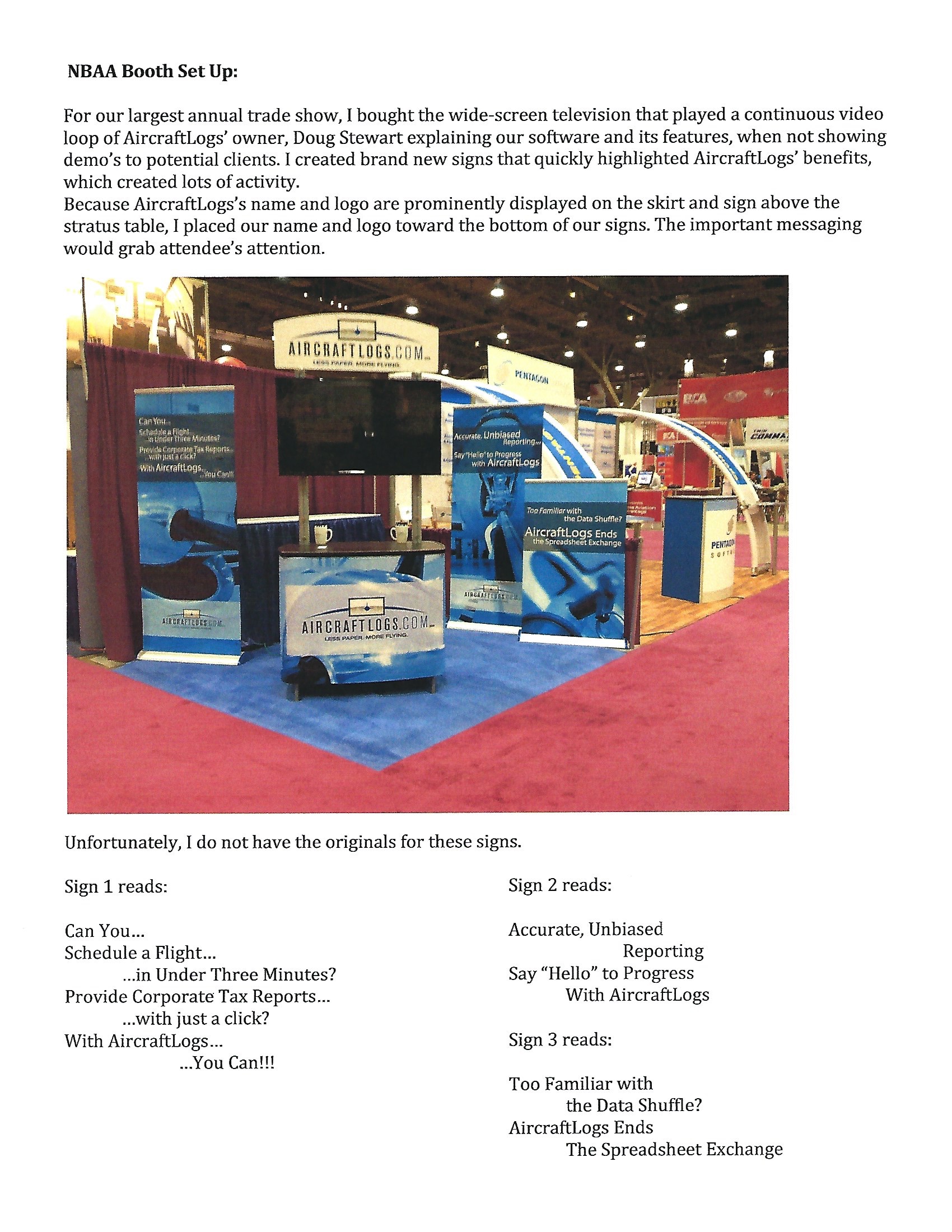 AircraftLogs’ NBAA Booth